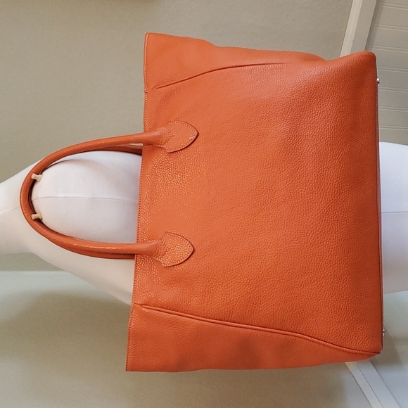 Claudia Firenze | Bags | Claudia Firenze Orange Floral Tote | Poshmark